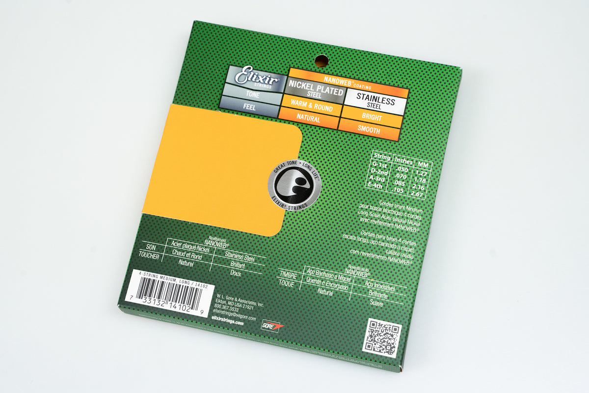 【new】Elixir / NANOWEB Medium / Long Scale / Nickel / 4st Bass / #14102 ...
